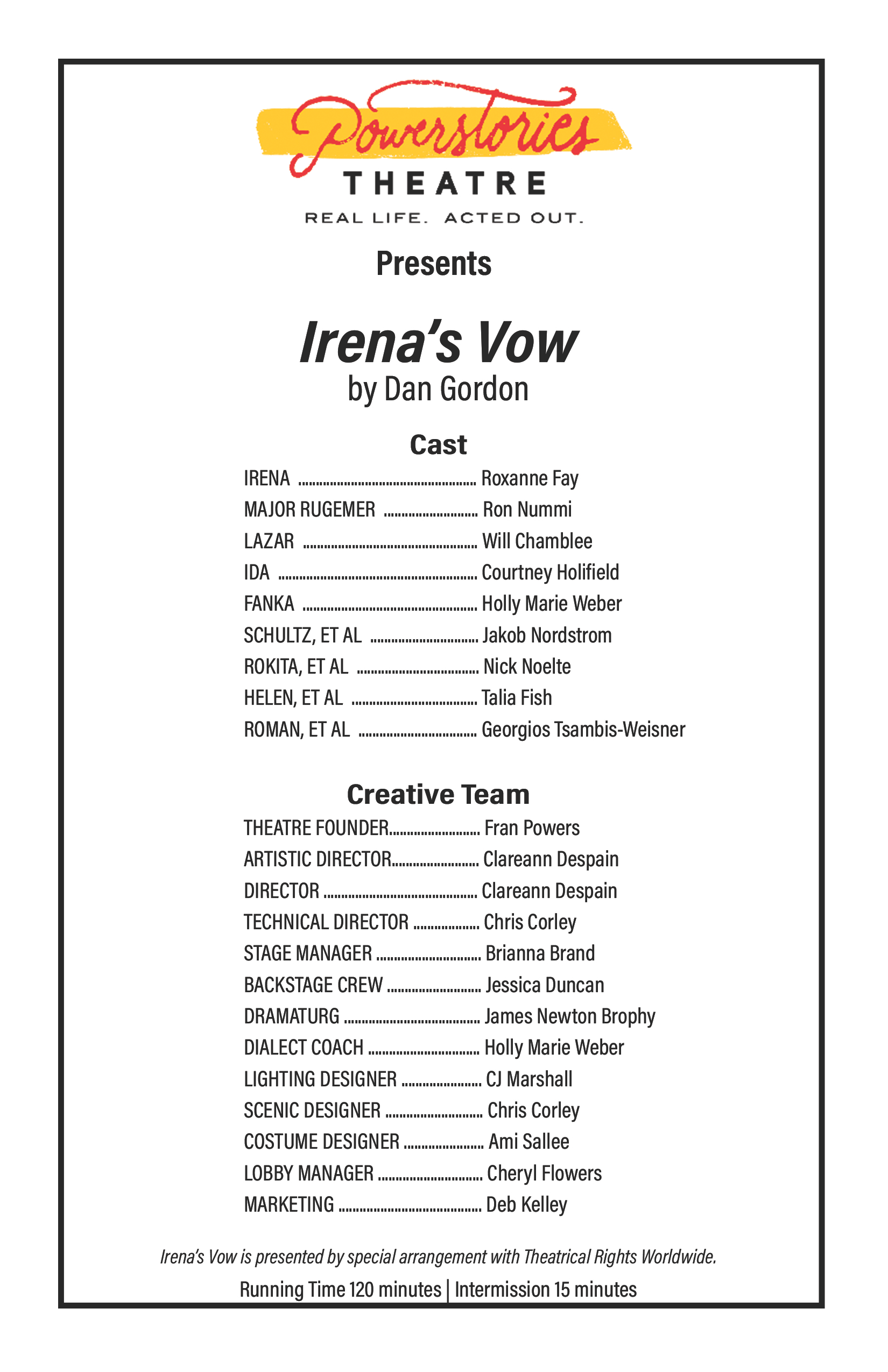 Irena’s Vow | Powerstories Theatre Tampa | Girlstories Leadership ...